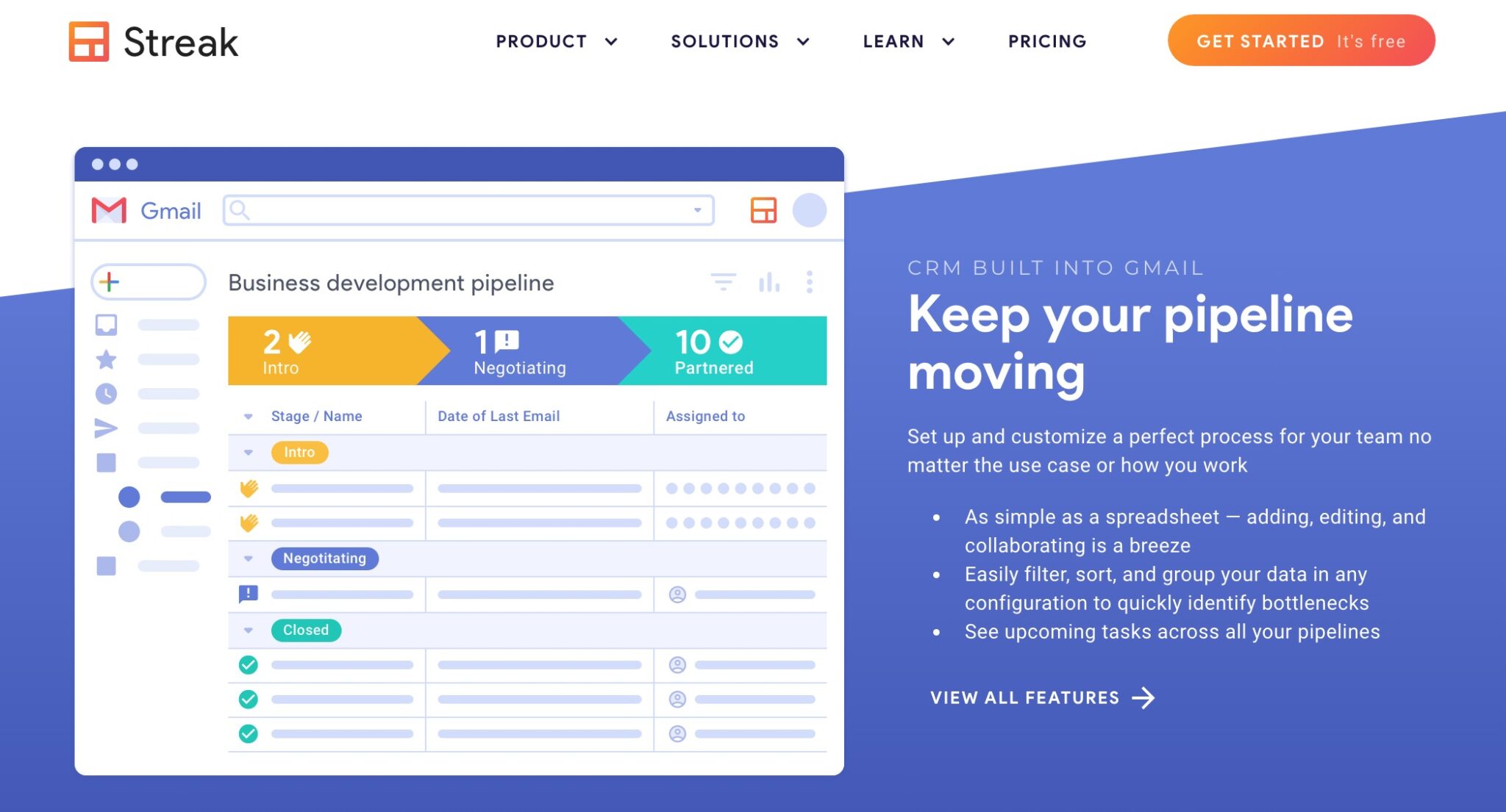 Streak CRM for Gmail: Fast Customer Relationship Management | Lead ...