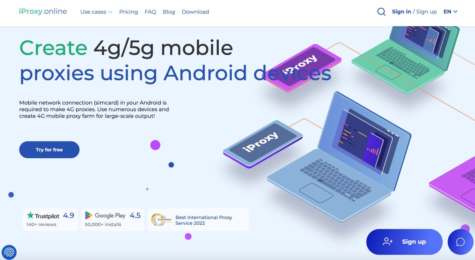 iProxy - Mobile proxies from phone: HTTP/SOCKS5, IP rotation, tg-bot, traffic monitoring. | Lead ...